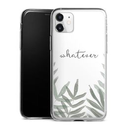 DeinDesign iPhone 11 Handy Slim Case Silikon Handyh&uuml;lle transparent H&uuml;lle extra d&uuml;nn Jungle Palm Tree Water Colour Silikon Slim Case