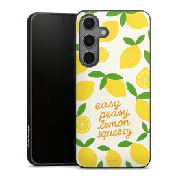 DeinDesign Galaxy S25+ Handy Premium Silikon H&uuml;lle Handyh&uuml;lle schwarz Case Spruch Statement Lemon Silikon Premium Case
