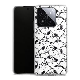 DeinDesign Xiaomi 14 Handy Silikon H&uuml;lle Case transparent Handyh&uuml;lle Peanuts Snoopy Muster Silikon Case