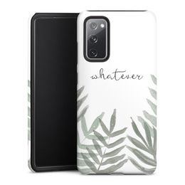 DeinDesign Galaxy S20 FE 5G Handy Panzer Handyh&uuml;lle robuste Outdoor H&uuml;lle Schutzh&uuml;lle gl&auml;nzend Jungle Palm Tree Water Colour Tough Case
