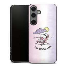DeinDesign Galaxy S25+ Handy Premium Silikon H&uuml;lle Handyh&uuml;lle schwarz Case Snoopy Official Licensed Product Peanuts Silikon Premium Case