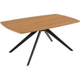 Esstisch ByLiving "JASON", eiche natur, eiche natur, B:160cm H:75cm T:90cm, Tische, Esstisch, Tischplatte Eiche natur, bis 100 kg, Spinnenfu&szlig;gestell, 6 Sitzpl&auml;tze