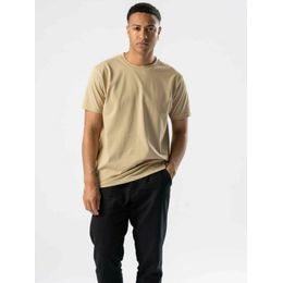Kurzarmhemd TEESHOPPEN "TEESHOPPEN T-shirt Regular T", Herren, Gr. M, Normalgr&ouml;&szlig;en, beige, Obermaterial: 60% Baumwolle, 40% Polyester, Hemden