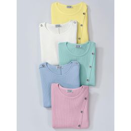 Kurzarmshirt Casual Looks "Kurzarm-Shirt", Damen, Gr. 36, ecru, 95% Viskose, 5% Elasthan, unifarben, Rundhals, Shirts
