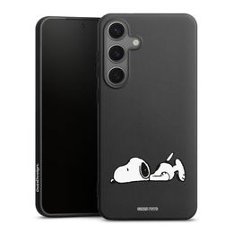 DeinDesign Galaxy S25+ Handy Premium Silikon H&uuml;lle Handyh&uuml;lle schwarz Case Official Licensed Product Snoopy Peanuts Silikon Premium Case
