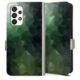 DeinDesign Galaxy A53 5G Handy Klapph&uuml;lle Handyh&uuml;lle aus Kunst Leder wei&szlig; Flip Case Mosaic Geometric Tarnmuster Sideflip mit Lasche