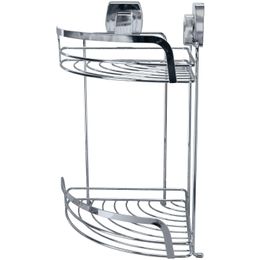 Duschkorb Kleine Wolke "Levana", silber (silberfarben), B:27,3cm H:31,5cm T:21cm, Metall, Aufbewahrungsboxen, BxTxH: 27,3x21x31,5 cm, Befestigung mit Saugnapf