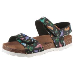 Riemchensandale Kidsworld "Dinos", Jungen, Gr. 30, schwarz (schwarz kombiniert), Lederimitat, Schuhe Riemchensandale, Klettschuh, Sommerschuh, Urlaubschuh mit Dino-Druck