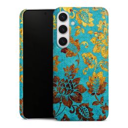 DeinDesign Galaxy S24+ Handy Premium Case Smartphone Handyh&uuml;lle Schutzh&uuml;lle gl&auml;nzend Flowers Vintage Ornament Premium Case