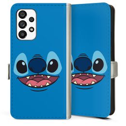 DeinDesign Galaxy A53 5G Handy Klapph&uuml;lle Handyh&uuml;lle aus Kunst Leder wei&szlig; Flip Case Official Licensed Product Lilo & Stitch Disney Sideflip mit Lasche