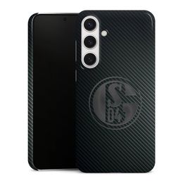 DeinDesign Galaxy S24+ Handy Premium Case Smartphone Handyh&uuml;lle Schutzh&uuml;lle gl&auml;nzend Fc Schalke 04 Metallic Look Carbon Premium Case