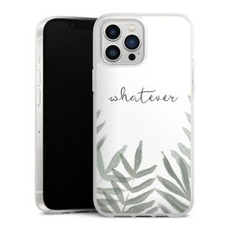 DeinDesign iPhone 13 Pro Max Handy Silikon H&uuml;lle Case transparent Handyh&uuml;lle Water Colour Jungle Palm Tree Silikon Case