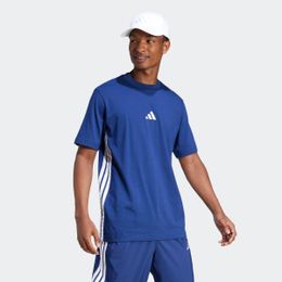 T-Shirt adidas Sportswear "M 3S SJ T", Herren, Gr. L, blau (dunkelblau, wei&szlig;), Obermaterial: 100% Baumwolle, normal, Rundhals, Shirts T-Shirt, mit Rundhalsausschnitt, aus Baumwolle, weiches Single Jersey