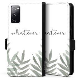 DeinDesign Galaxy S20 Handy Klapph&uuml;lle Handyh&uuml;lle aus Kunst Leder schwarz Flip Case Water Colour Jungle Palm Tree Sideflip mit Lasche