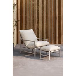 Gartenlounge-Sessel VENTURE HOME "Corso, gepolstertes Loungem&ouml;bel f&uuml;r entspannte Outdoor-Momente", beige, B:70cm H:68cm T:86cm, 100% Polyester, Sessel, Outdoorstuhl, Terassenstuhl, komfortabel, Stoffbezug, outdoor-geeignet