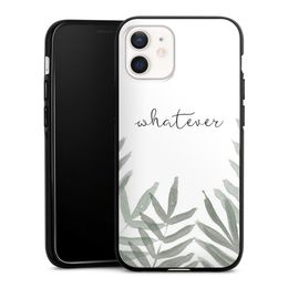 DeinDesign iPhone 12 Handy Silikon H&uuml;lle Case schwarz Handyh&uuml;lle Water Colour Jungle Palm Tree