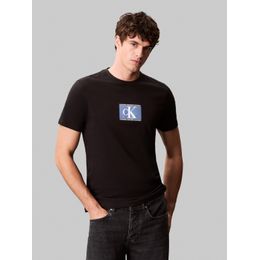 T-Shirt Calvin Klein "SS 30s E SPRTSWR 3 G", Herren, Gr. XL, schwarz, Single Jersey, Obermaterial: 100% Baumwolle, unifarben, regular fit h&uuml;ftlang, Rundhals, Shirts T-Shirt, mit Logo-Print