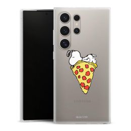 DeinDesign Galaxy S24 Ultra Handy Slim Case Silikon Handyh&uuml;lle transparent H&uuml;lle extra d&uuml;nn Peanuts Pizza Snoopy Silikon Slim Case