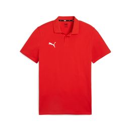 Poloshirt Puma "TEAMGOAL CASUALS POLO", Herren, Gr. M, rot (Puma rot, Puma wei&szlig;), Piqu&eacute;, Obermaterial: 100% Baumwolle, unifarben, regular fit normal, V-Ausschnitt, Shirts, Regular fit Passform, Kurzarm-Design, f&uuml;r Sport, 3-Knopf-Form