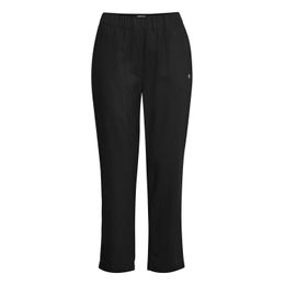 Leinenhose oxmo "Leinenhose OXAlfa", Damen, Gr. 44, N-Gr, schwarz, Obermaterial: 55% Leinen LI. 45% Viskose CV., Hosen