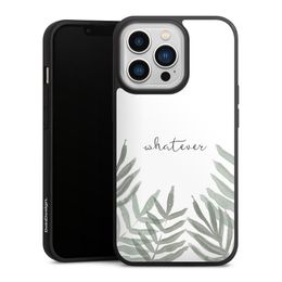 DeinDesign iPhone 13 Pro Handy Premium Silikon H&uuml;lle Handyh&uuml;lle schwarz Case Water Colour Jungle Palm Tree Silikon Premium Case