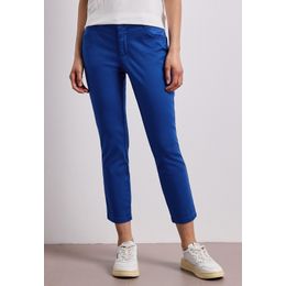 Street One Damen 7/8-Hoseamparo blau, Gr. 46, unifarben, Web, 97% Baumwolle, 3% Elasthan, Hosen, 4-Pocket Style