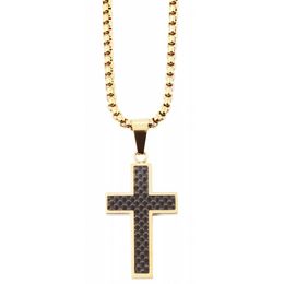 Adelia&acute;s Kette mit Anh&auml;nger ADELIA&acute;S "Unisex Edelstahl Halskette mit Anh&auml;nger Kreuz", gold (gold, kreuz), Halsketten, Damen, unbekannt, Edelstahl