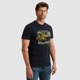PME-Legend T-Shirt PME LEGEND, Herren, Gr. 5XL, schwarz (salute), Jersey, Obermaterial: 100% Baumwolle, bedruckt, regular fit normal, Rundhals, gerader Abschluss, Shirts T-Shirt, mit Print