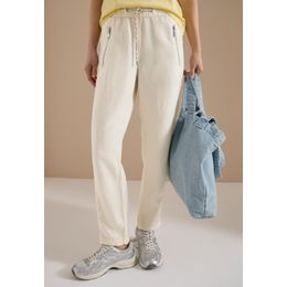 Stoffhose Cecil "Style Chelsea", Damen, Gr. L (42), L&auml;nge 28, macadamia beige, Web, Obermaterial: 55% Leinen, 45% Viskose. Futter: 100% Baumwolle, unifarben, loose fit lang, Hosen Stoffhose, Sommerhose aus Leinenmix