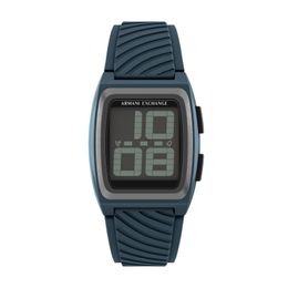 Digitaluhr Armani Exchange, blau, schwarz, Armbanduhren, Herren, Digitaluhr, Quarzuhr, Armbanduhr, Damenuhr, Herrenuhr, Silikonarmband, digital