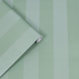 Vliestapete Laura Ashley "Lille Pearlescent Stripe", gr&uuml;n, B:0,52m L:10m, Vlies, Tapeten, 10mx52cm