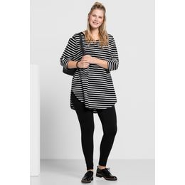Leggings sheego, Damen, Gr. 40, Normalgr&ouml;&szlig;en, schwarz, 95% Baumwolle, 5% Elasthan, unifarben, Hosen Leggings