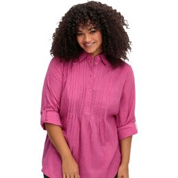 sheego by Joe Browns Damen Tunika in Dobby-Struktur, fuchsia, Gr&ouml;&szlig;e 48