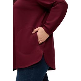 sheego Damen Sweatshirt mit weitem Stehkragen, weinrot, Gr&ouml;&szlig;e 56/58