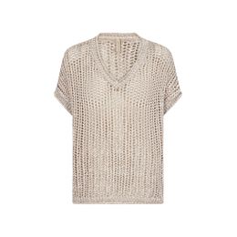 Strickpullover soyaconcept "Soya Concept Sweater SC-RUDY", Damen, Gr. L, 91620 cream melange, Obermaterial: 50% Baumwolle, 50% Polyester, Pullover Strickpullover