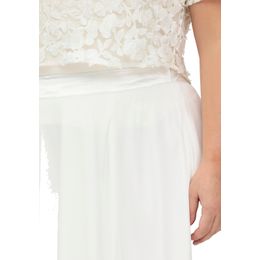 sheego Damen A-Linien-Rock mit Seitenschlitz, offwhite, Gr&ouml;&szlig;e 42