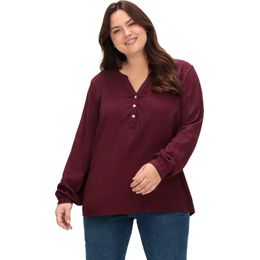 sheego Damen Tunika im Doppelpack, aubergine + schwarz-gemustert, Gr&ouml;&szlig;e 44