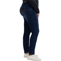 sheego Damen Skinny Jeans mit bequemer Taille, dark blue denim, Gr&ouml;&szlig;e 96