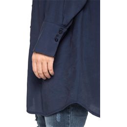 sheego Damen Longbluse mit Raffungen, marine, Gr&ouml;&szlig;e 54