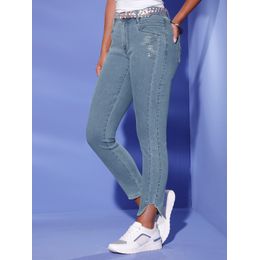 WITT Damen Jeans im hochwertigen Material-Mix, blue-bleached, Gr&ouml;&szlig;e 20