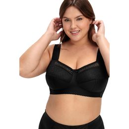 sheego Damen Entlastungs-BH ohne B&uuml;gel mit Spitzen-Details, schwarz, Gr&ouml;&szlig;e 85B