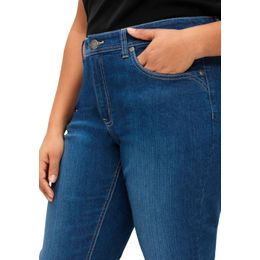 sheego Damen 7/8-Jeans in schmaler Form, mit Kontrasttape, blue denim, Gr&ouml;&szlig;e 44