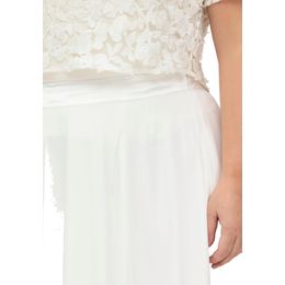 sheego Damen A-Linien-Rock mit Seitenschlitz, offwhite, Gr&ouml;&szlig;e 40
