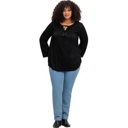 sheego by Joe Browns Damen Tunika in Crinkle-Optik, schwarz, Gr&ouml;&szlig;e 50