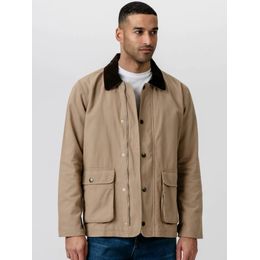 Outdoorjacke TEESHOPPEN "TEESHOPPEN Jacket Twill Jacket", Herren, Gr. M, beige, Obermaterial: 97% Baumwolle, 3% Elasthan, Jacken Outdoorjacke