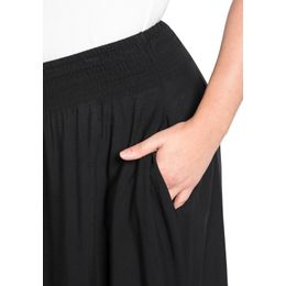 sheego Damen Hosenrock mit Smokbund, schwarz, Gr&ouml;&szlig;e 46