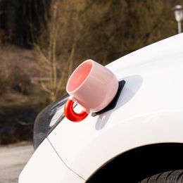 Silwy Magnet Henkeltasse aus Porzellan und Metall-Nano-Gel-Pad 470 ml ros&eacute;blush - Becher & Tassen