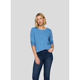 3/4-Arm-Shirt Rabe, Damen, Gr. 40, blau (hellblau), Jersey, Obermaterial: 68% Viskose, 28% Polyester, 4% Elasthan, Strukturmuster, regular fit taillenbedeckt, Rundhals, Shirts 3/4-Arm-Shirt, mit Struktur Muster