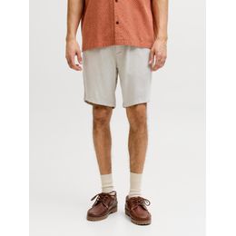 Jack & Jones Chinoshorts JACK & JONES "JPSTACE MYKONOS LINEN BLEND SHORTS SRT", Herren, Gr. S, N-Gr, vetiver detail:herringbone, Web, Obermaterial: 55% Leinen, 45% Viskose, unifarben, regular fit, Hosen Chinoshorts