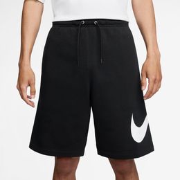 Shorts Nike Sportswear "M N K CLUB BB SHORT GX", Herren, Gr. L, N-Gr, schwarz, schwarz,, Obermaterial: 80% Baumwolle, 20% Polyester, Hosen Shorts, mit Kordelverschluss, sportlicher Stil